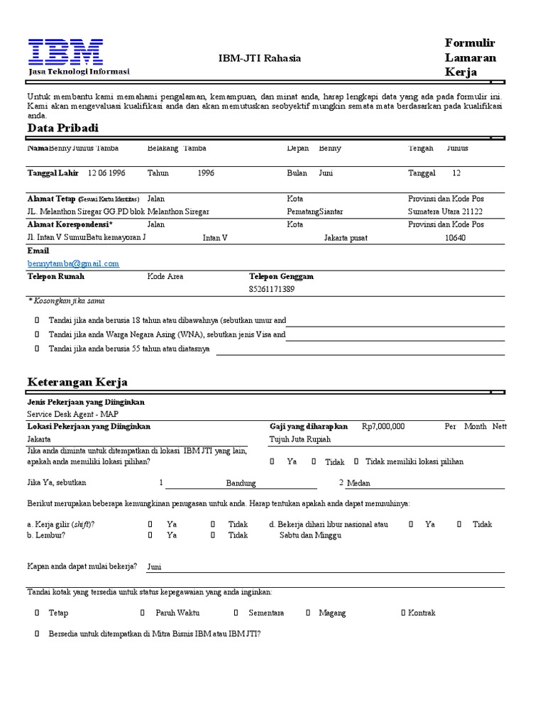 The Applicant Form | PDF