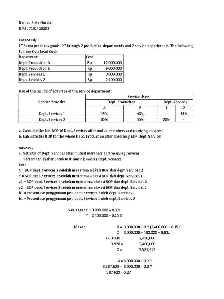 Latihan Soal Anggaran BOP | PDF | Business