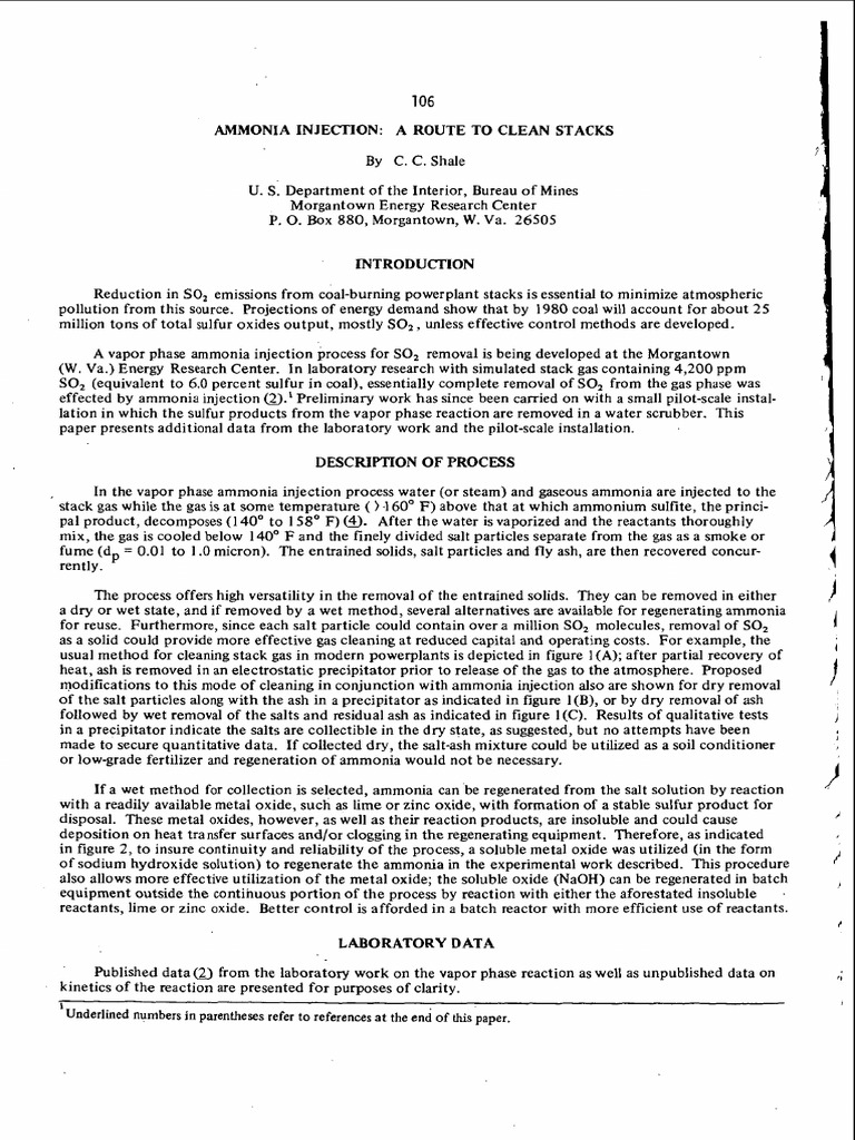 Stacks: Ammonia Injection: A Route To Clean | PDF | Ammonia | Chemical ...