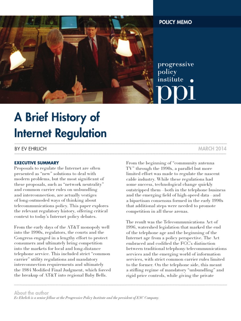 A Brief History of Internet Regulation: Policy Memo | PDF | Federal ...
