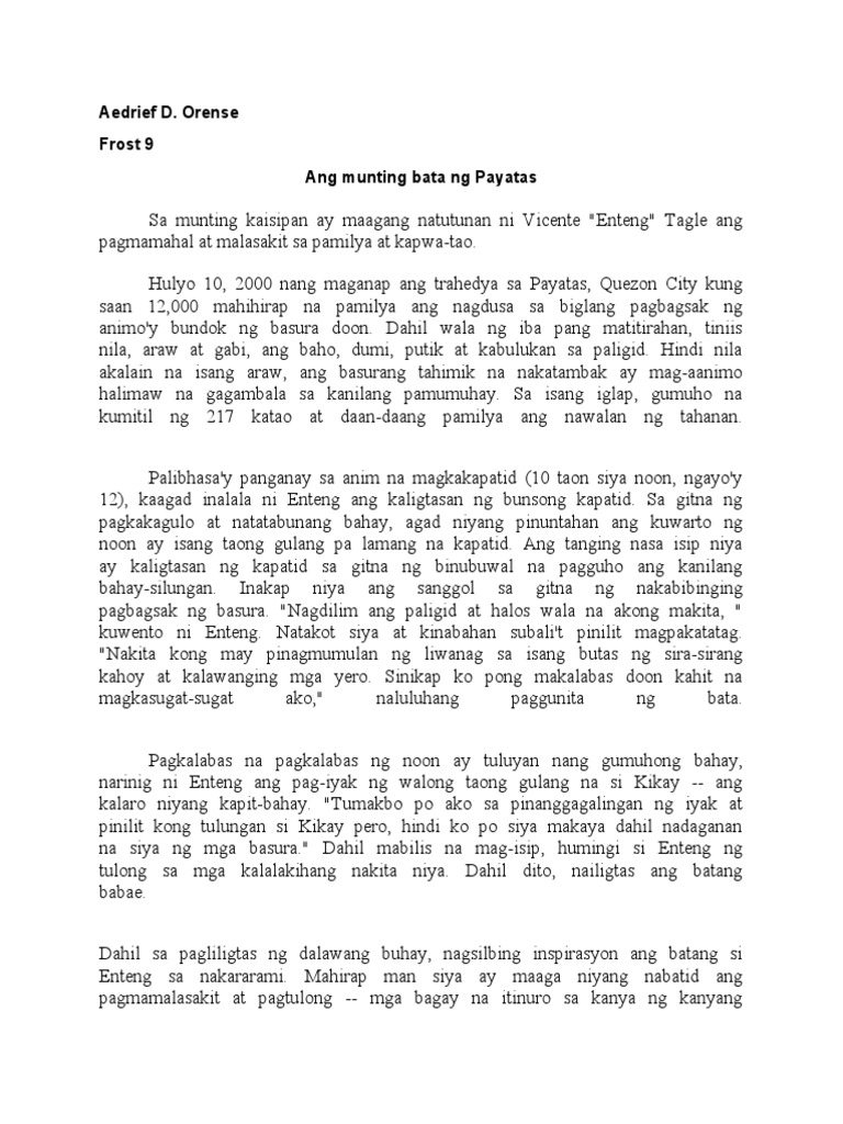 Orense Maiklingkwento | PDF