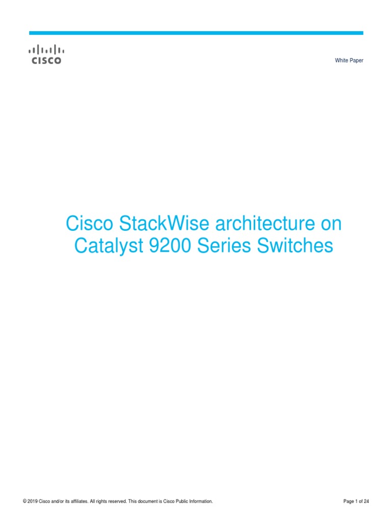 Cisco Catalyst 9200 Series Switches StackWise | PDF | Network Switch | Computer Network
