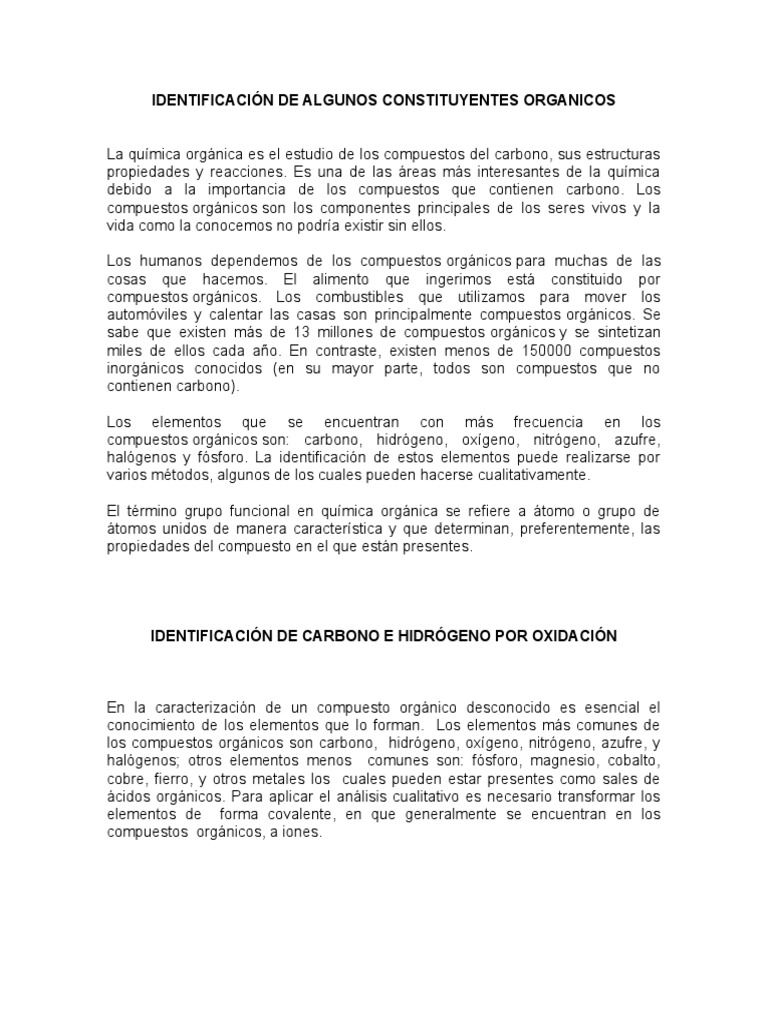 Identificación de Halogenos | PDF | Compuestos orgánicos | Compuestos ...
