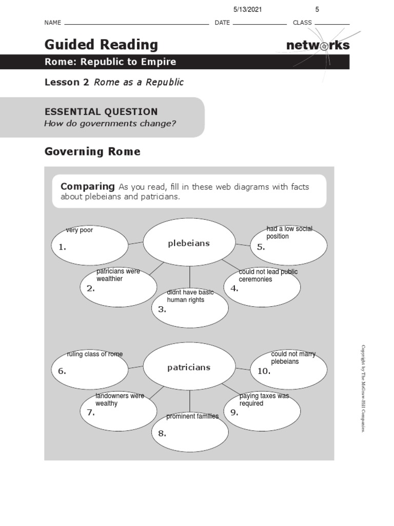 Ch. 11-2 Rome As A Republic Guided Reading | PDF | Roman Republic ...