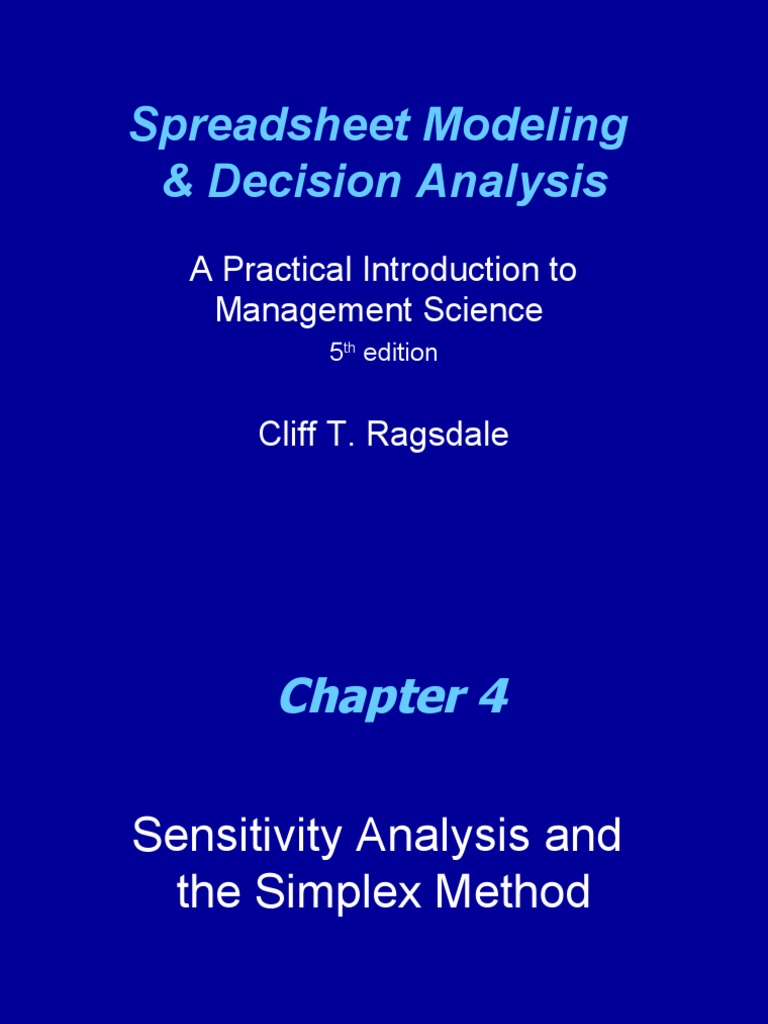 Spreadsheet Modeling & Decision Analysis: A Practical Introduction To Management Science | PDF ...