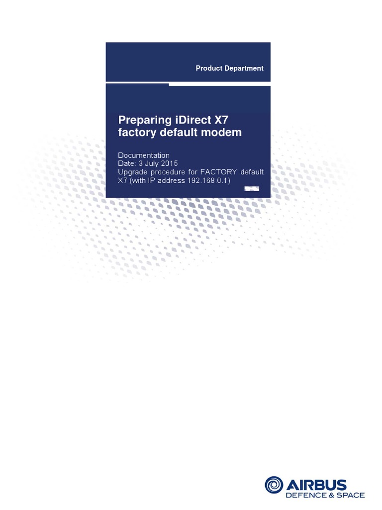 Preparing Idirect X7 Factory Default Modem | PDF | Modem | World Wide Web