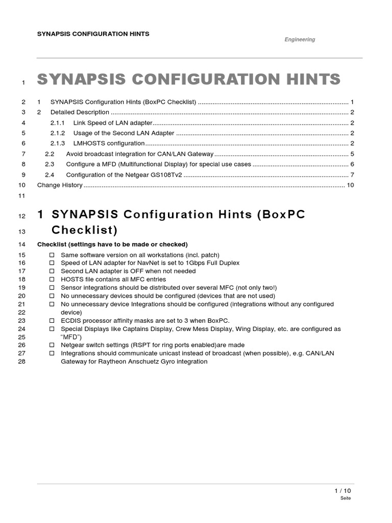 1 Synapsis Configuration Hints (Boxpc Checklist) | PDF | Internet ...