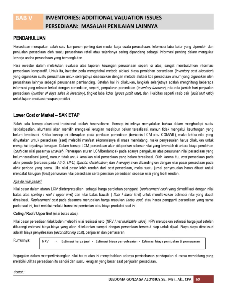 BAB V - Inventories - Additional Valuation Issues | PDF | Komputer