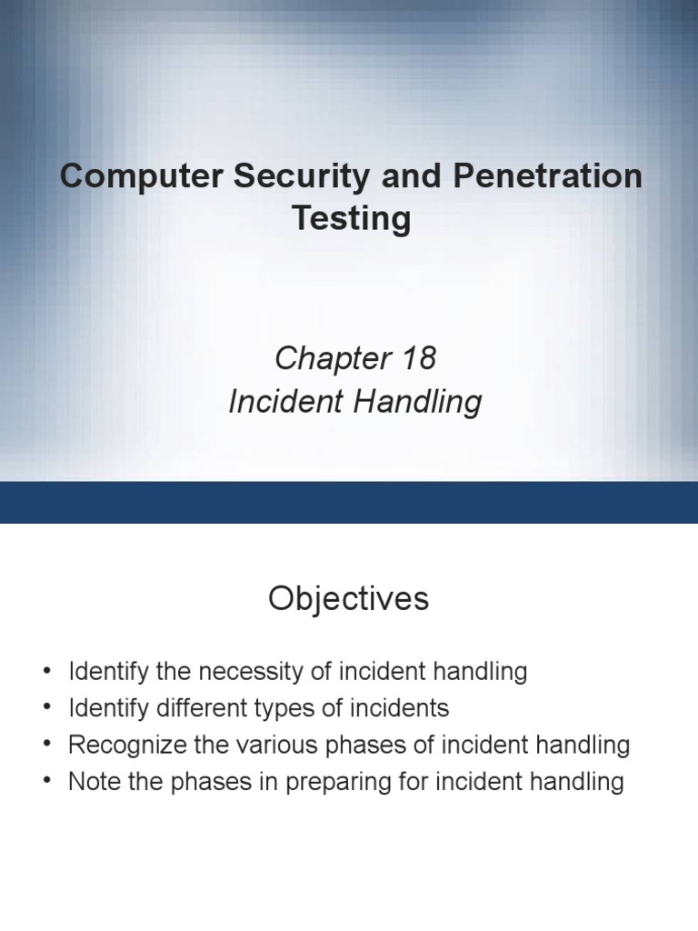 Computer Security and Penetration Testing: Incident Handling | Download ...