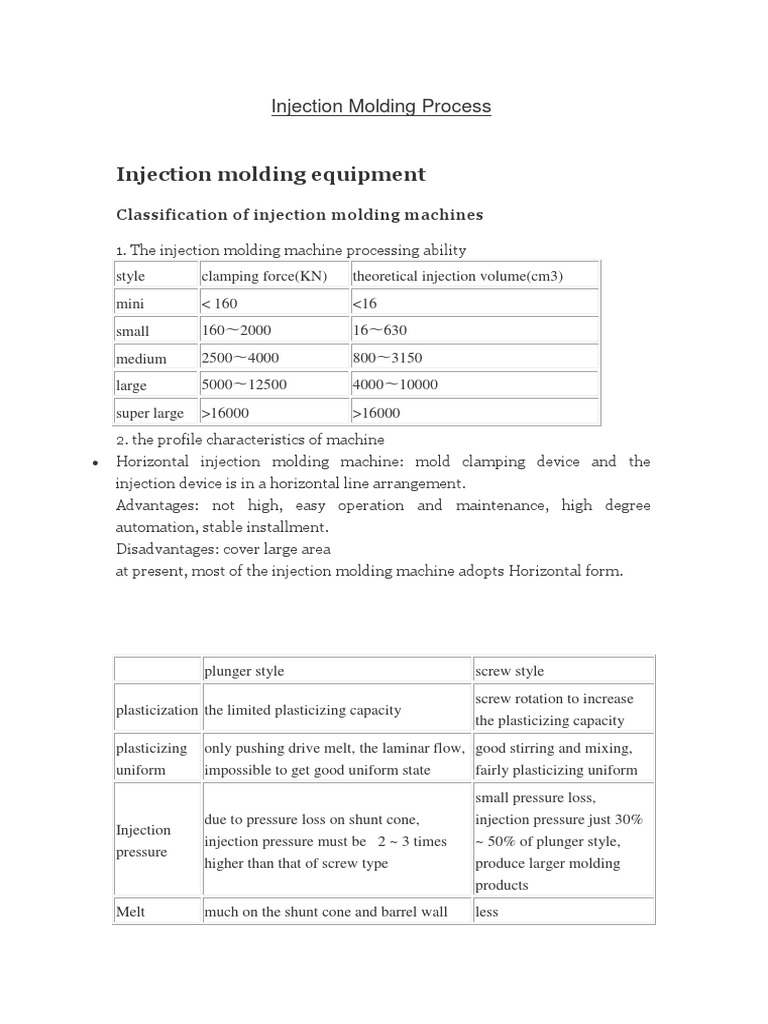 Injection Molding Process | PDF | Casting (Metalworking) | Materials ...