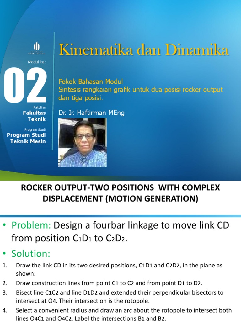 Fourbar Linkage Design Techniques | PDF | Kinematics | Elementary Geometry