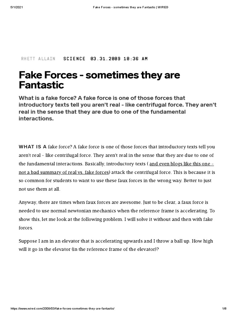 Fake Forces 3 - Sometimes They Are Fantastic | PDF | Acceleration ...