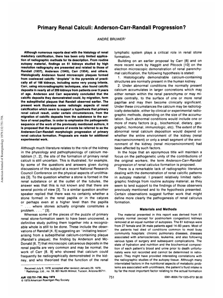 Anderson Carr Randall Stone | PDF | Kidney | Organ (Anatomy)