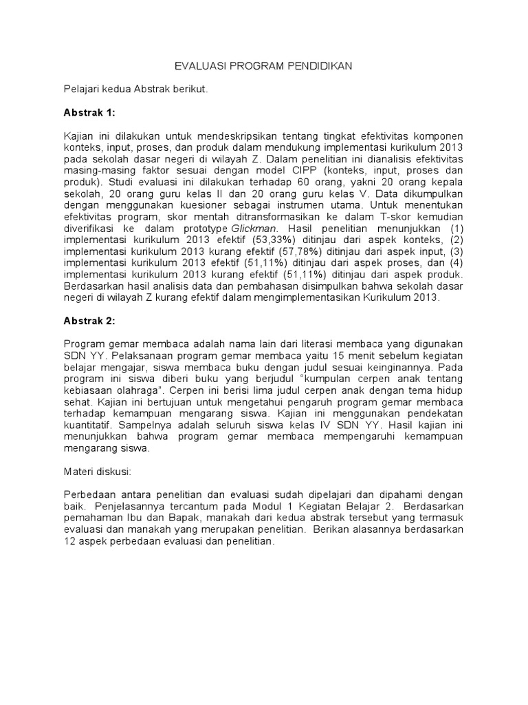 Evaluasi Program Pendidikan | PDF