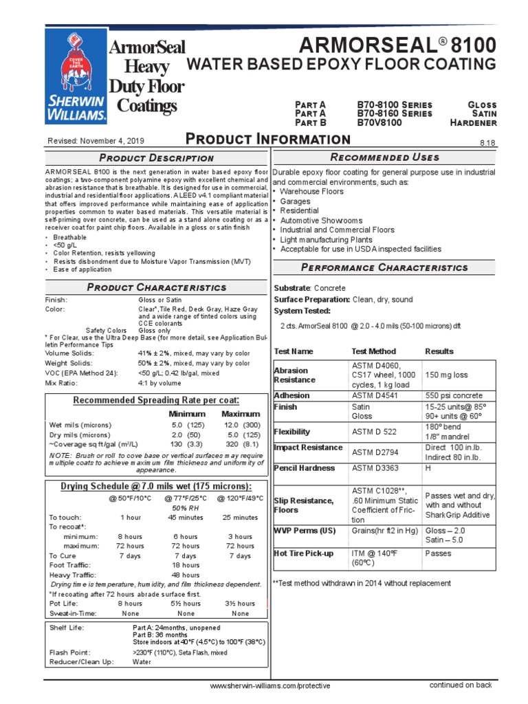 Armorseal 8100 Data Sheet