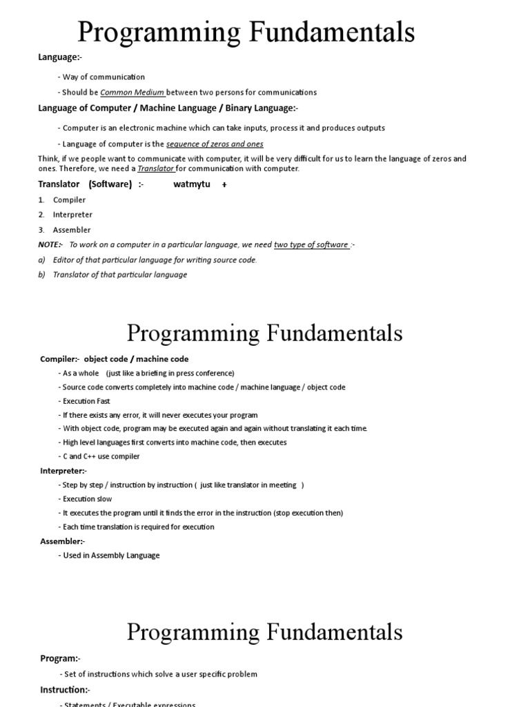 Introduction To Programming Fundamentals | PDF | Computer Program ... Introduction To Programming Fundamentals | PDF | Computer Program ...