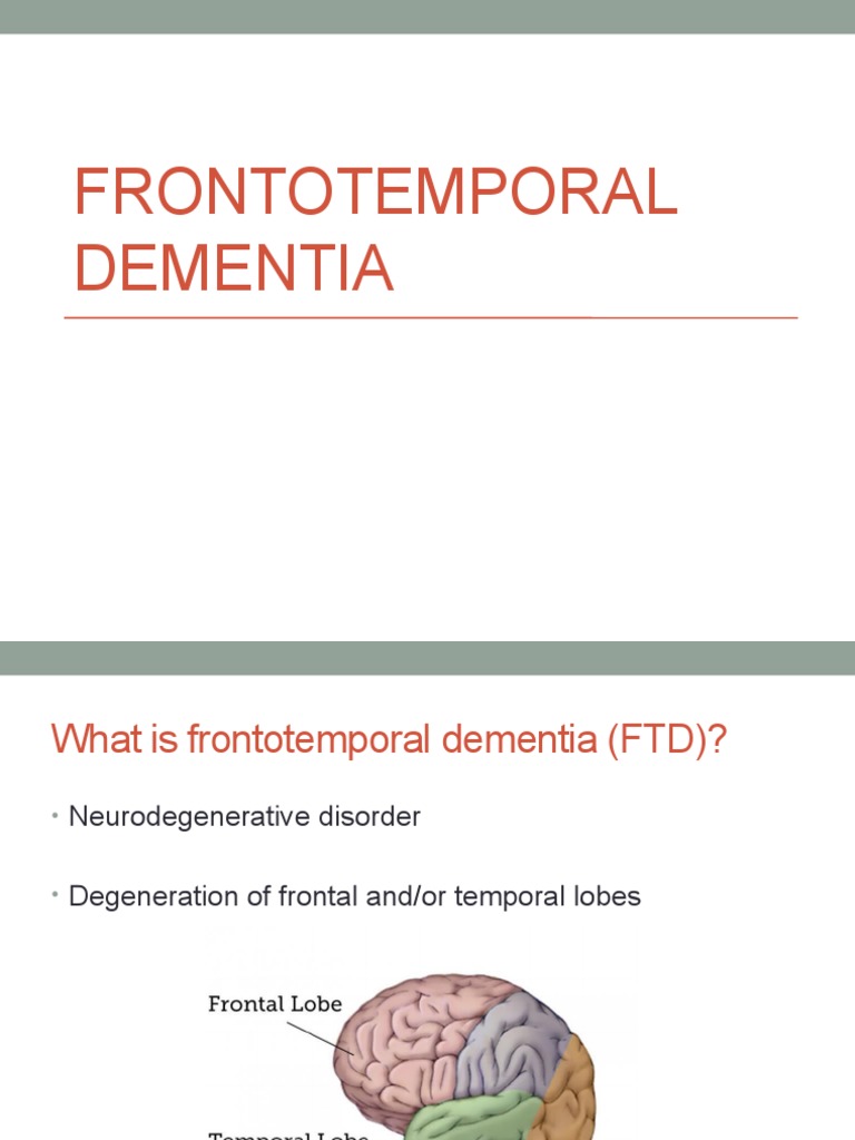 Frontotemporal Dementia | PDF | Mental And Behavioural Disorders ...