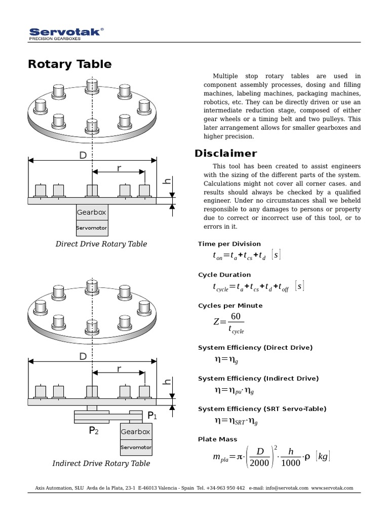 Rotary Table Design and Calculations | PDF | Transmission (Mechanics ...