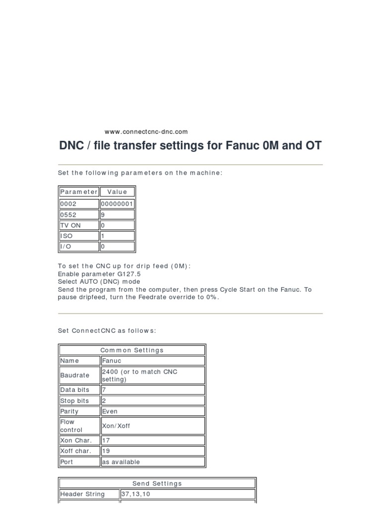 DNC For Fanuc 0M y 0T | PDF | Computer Engineering | Computer Architecture