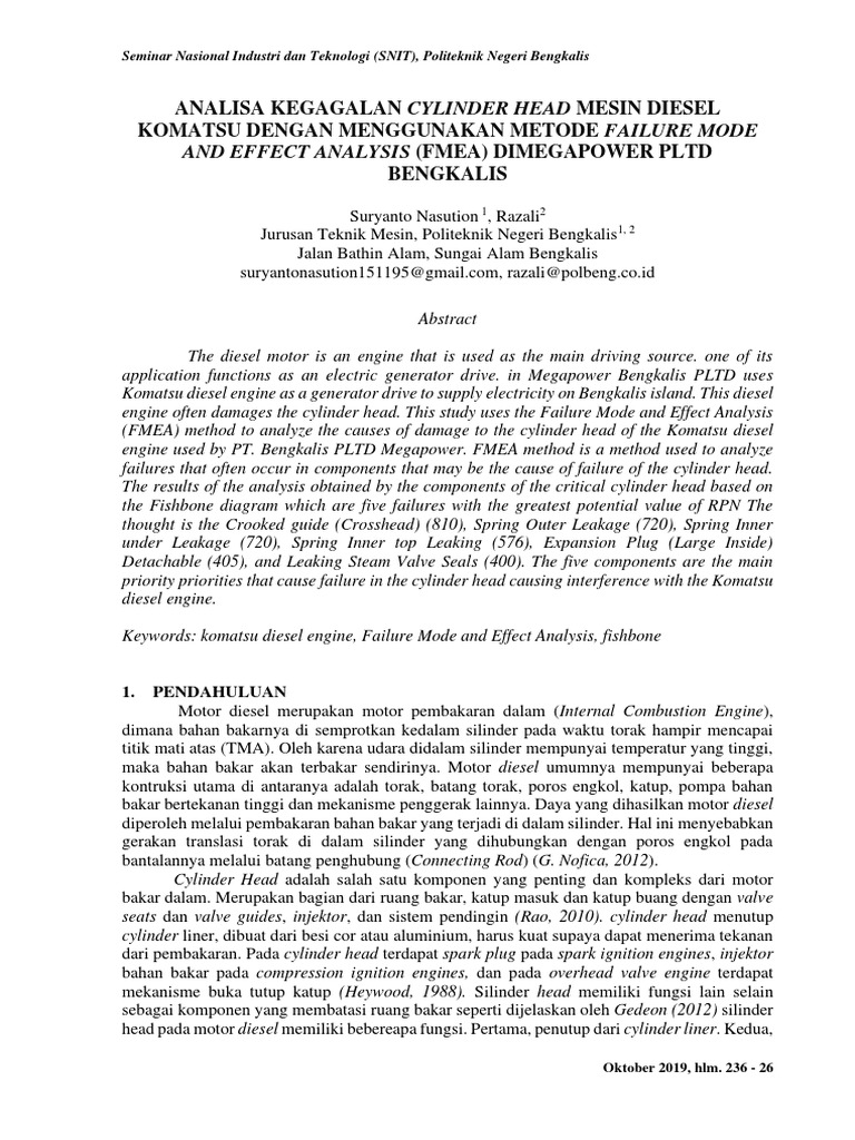 Jurnal Analisa Kegagalan Pada Mesin Diesel Cylinder Head 1 | PDF