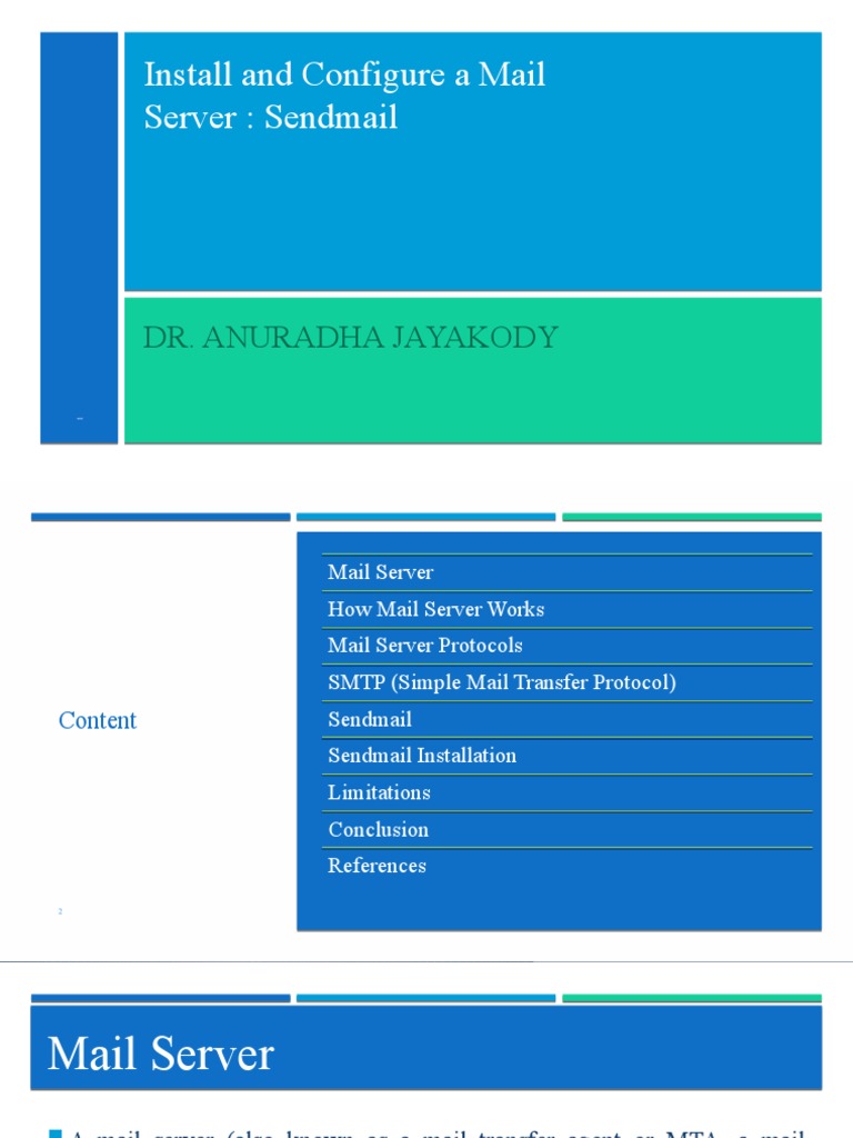 Install And Configure A Mail Server Sendmail Dr Anuradha Jayakody Pdf Network Service 1118