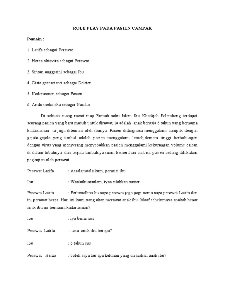 Role Play Pada Pasien Campak | PDF