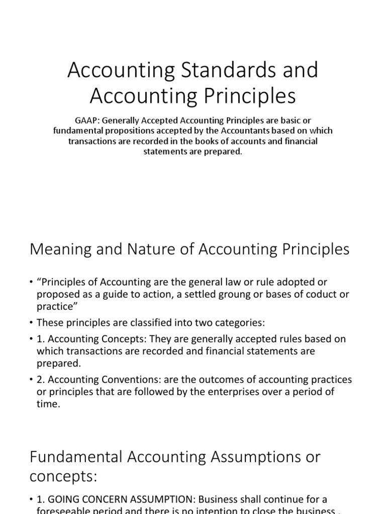 Understanding Accounting Principles and GAAP | PDF | Debits And Credits ...