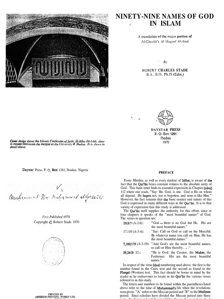 99 Names of ALLAH - Imam Al Ghazali | PDF | Evil | God