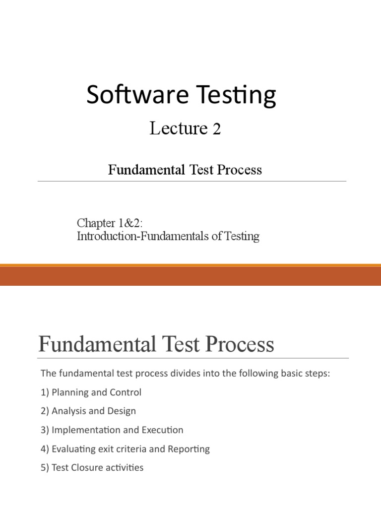 ST Lecture2 Fundamental Test Process | PDF | Software Testing ...