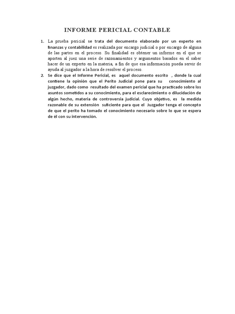 Informe Pericial Contable | PDF