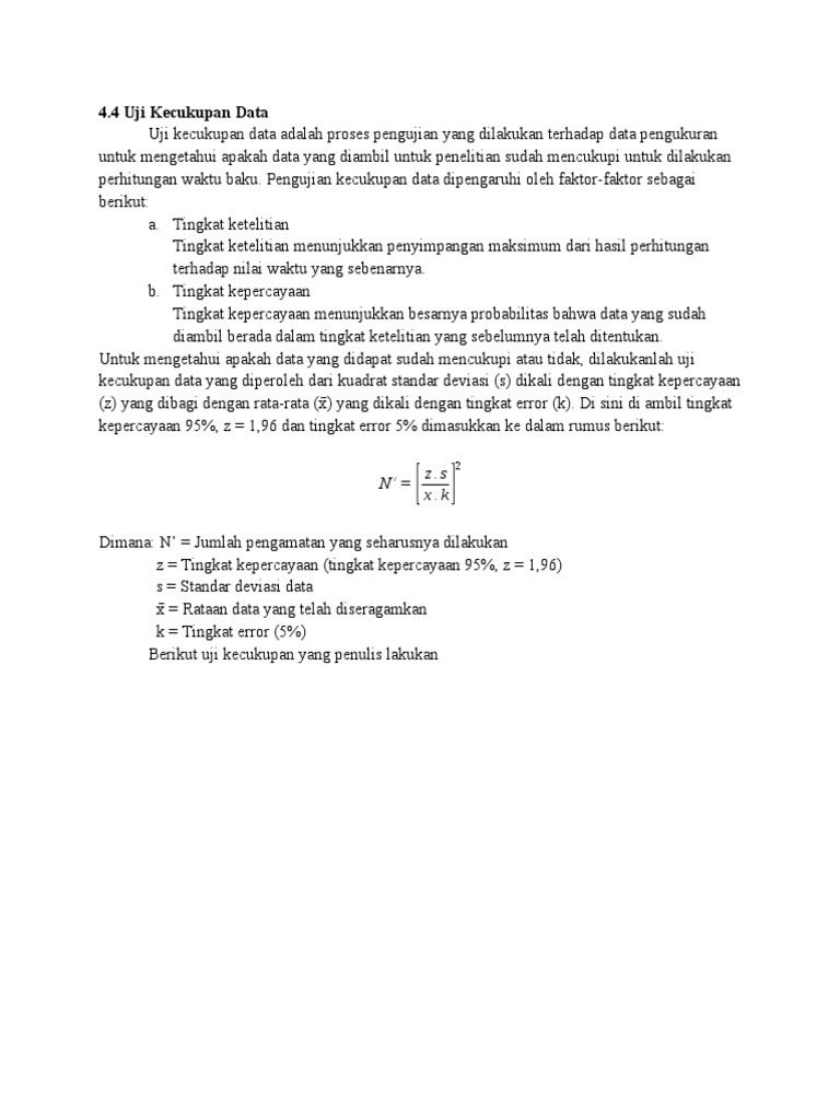 Uji Kecukupan Data | PDF