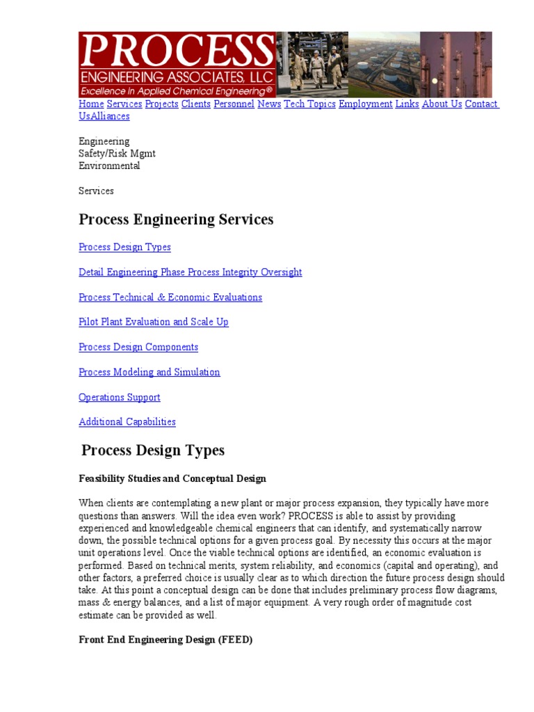 Process Engineering Services: Feasibility Studies and Conceptual Design ...