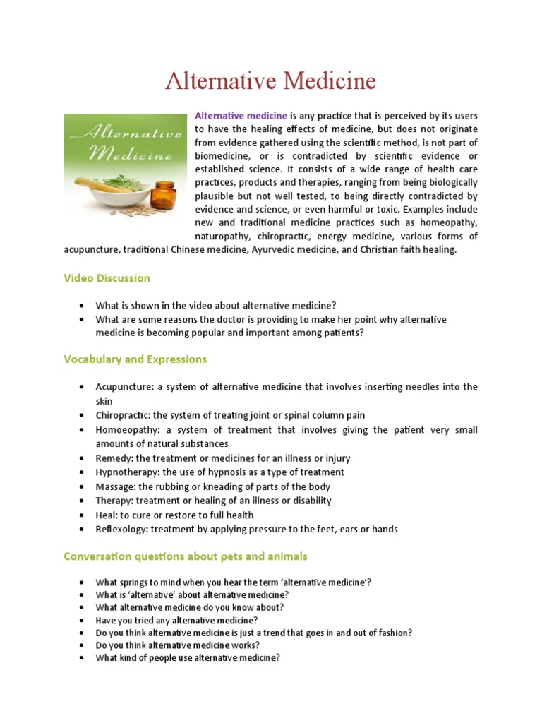 Alternative Medicine | PDF | Alternative Medicine | Health Movements