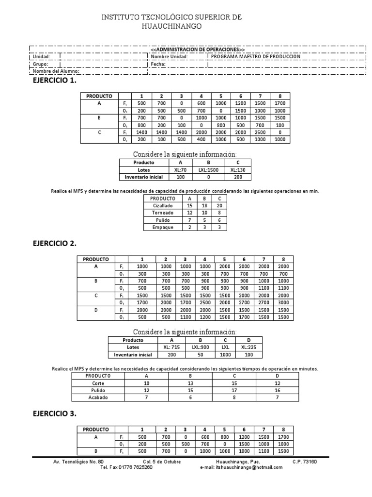 Ejercicios MPS | PDF | Business | Negocios (general)