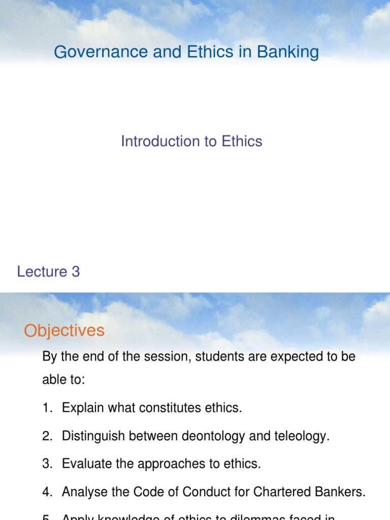 Introduction To Ethics in Banking | Download Free PDF | Morality ...