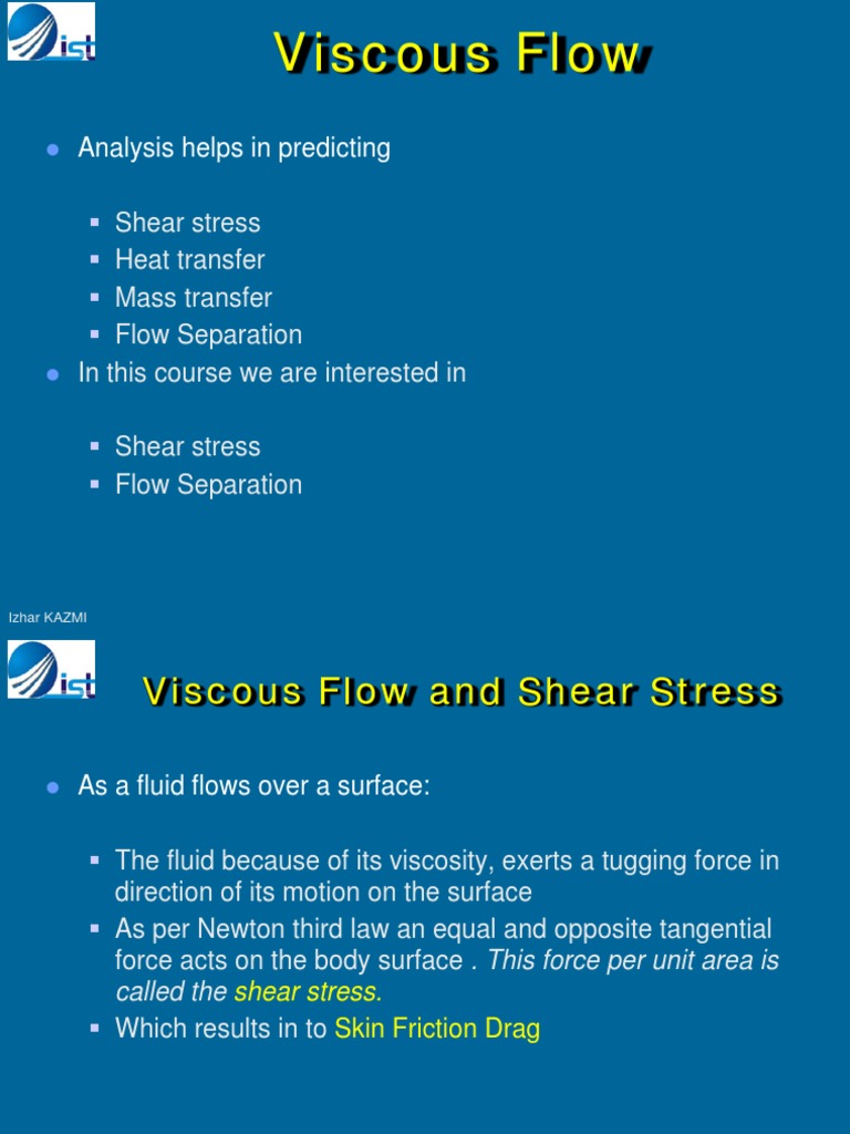 Viscous Flow | PDF | Boundary Layer | Fluid Dynamics