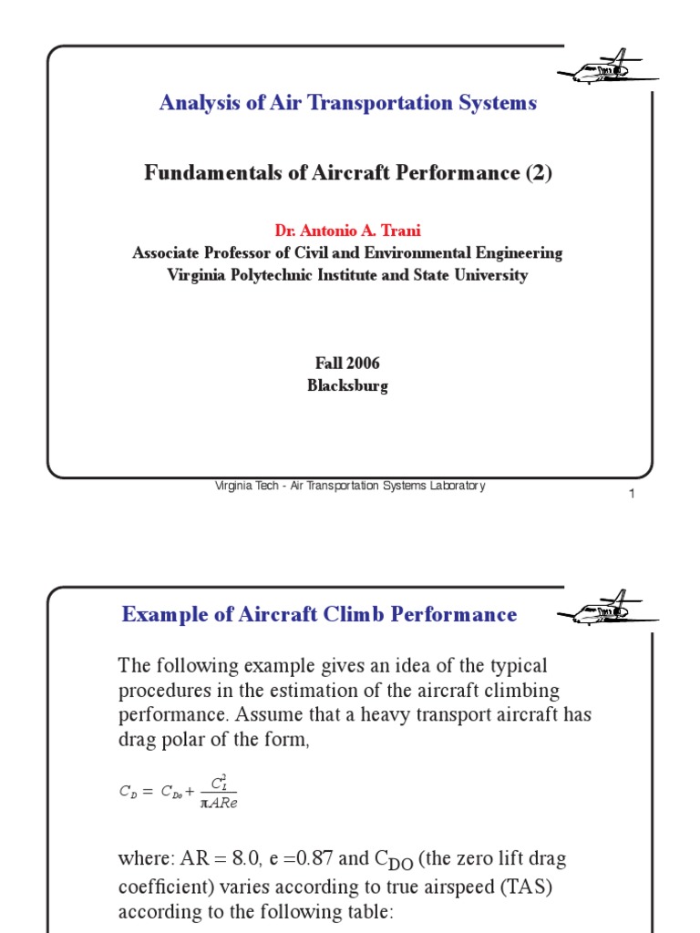 Notes On Aircraft Performance | PDF | Mach Number | Aircraft