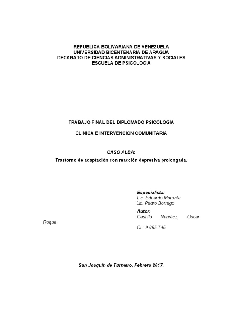 CASO FINAL OPD TRATAMIENTO 2 Modificado | PDF | Depresión (estado de ánimo) | Psicoterapia