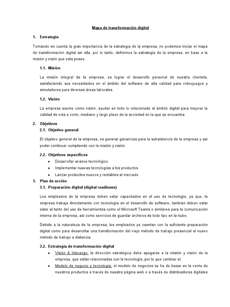 Mapa De Transformación Digital Pdf Empresas Microsoft