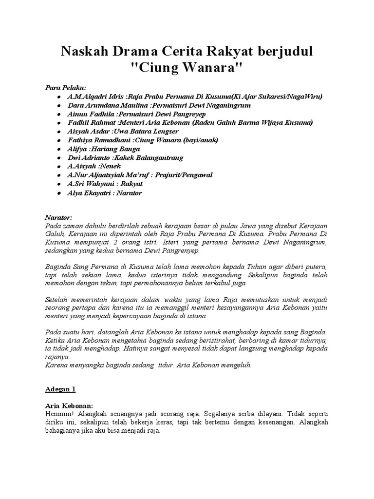 Cerita Rakyat (Drama) Bindo | PDF