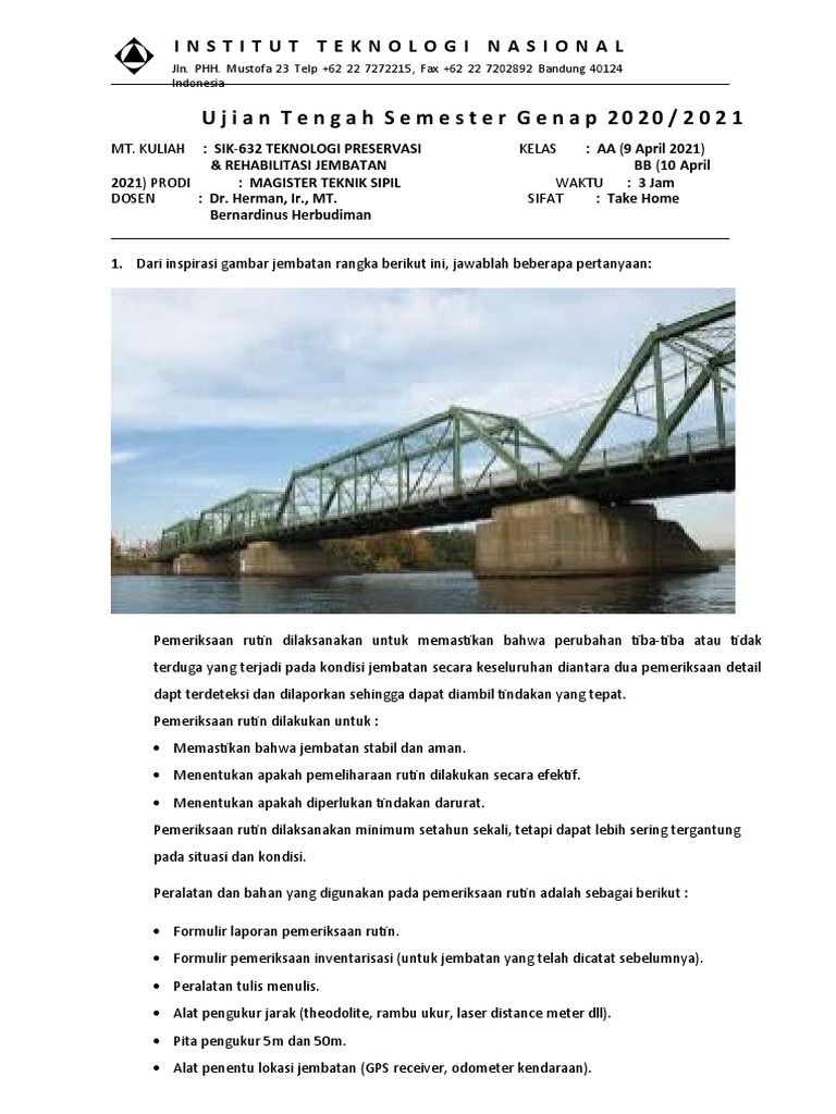 SIK - 632 - Tek - Preservasi - Rehabilitasi - Jembatan - Genap2021 - BB - 63202005 WENNY S Y ...
