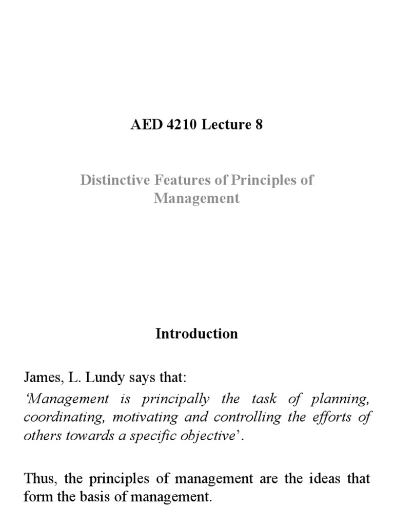 Features of Principles of Management | PDF | Career & Growth | Self ...