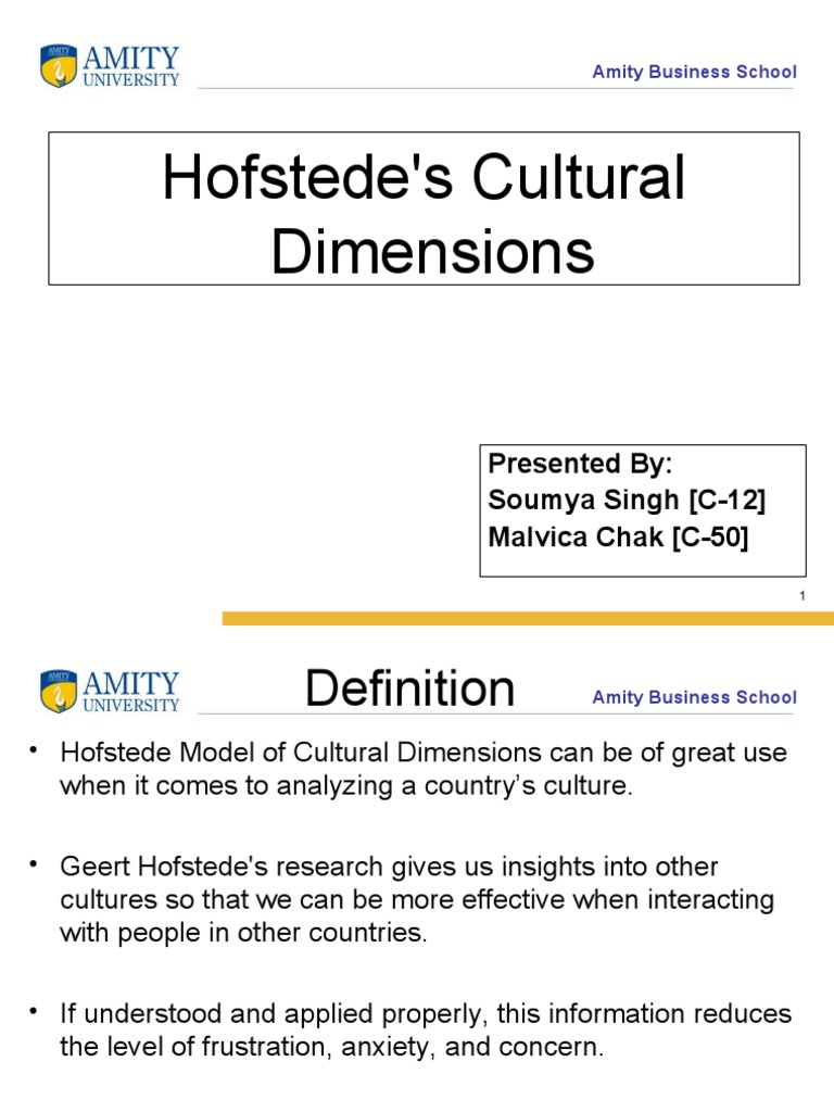 Hofstede's Cultural Dimensions Explained | PDF | Masculinity | Value ...