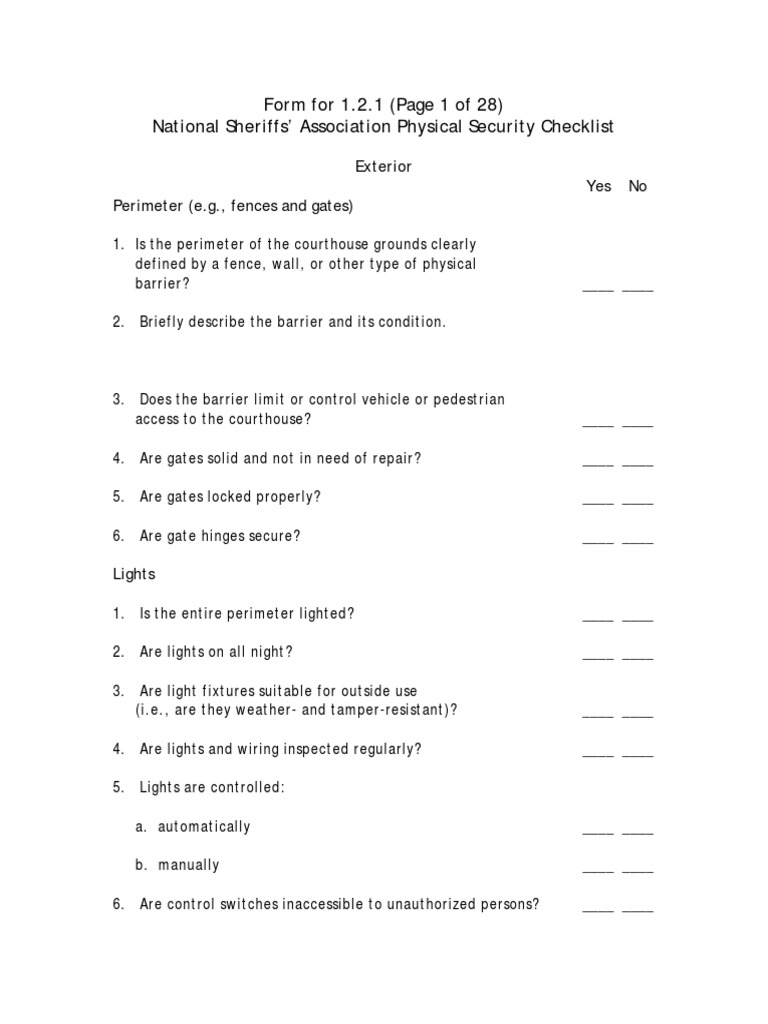 Court Security Checklist | PDF | Courtroom | Physical Security