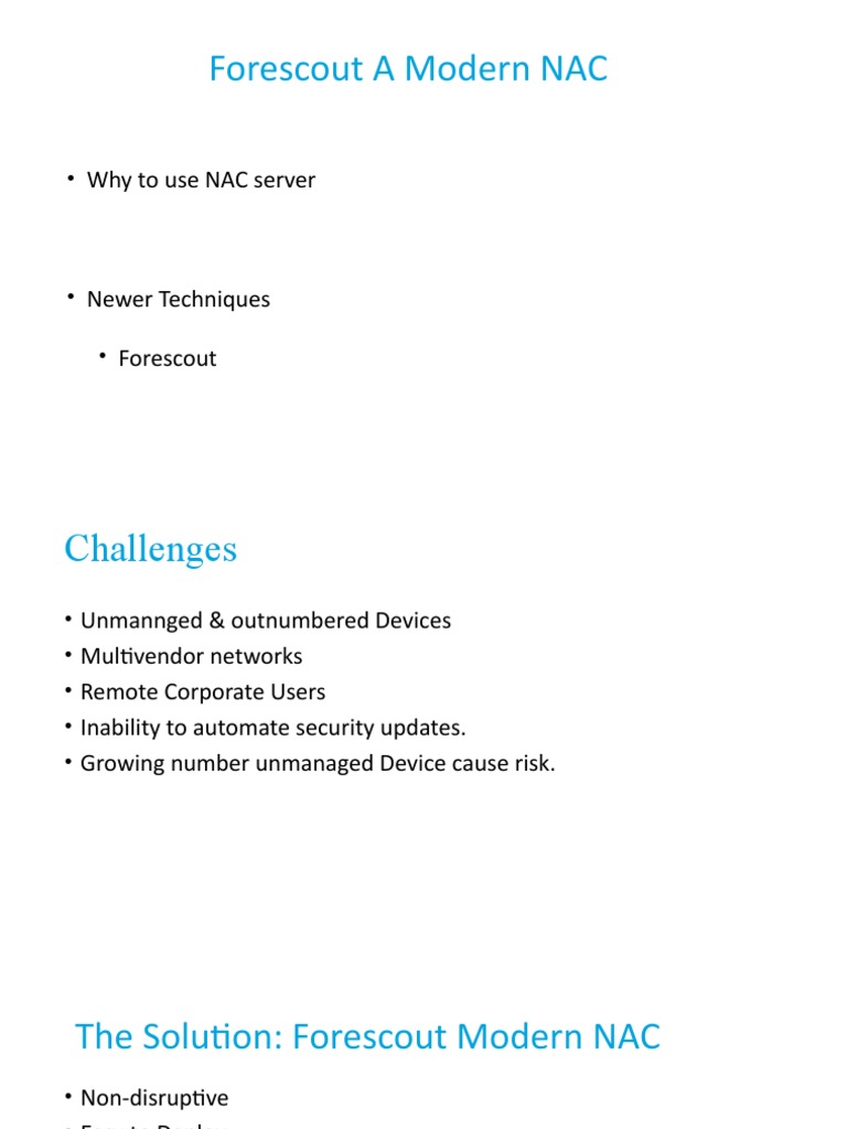 Forescout A Modern NAC: - Why To Use NAC Server | PDF | Computer ...