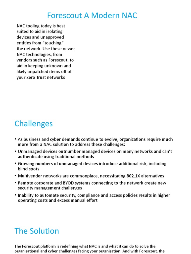 Forescout A Modern NAC | PDF | Cloud Computing | Computer Network