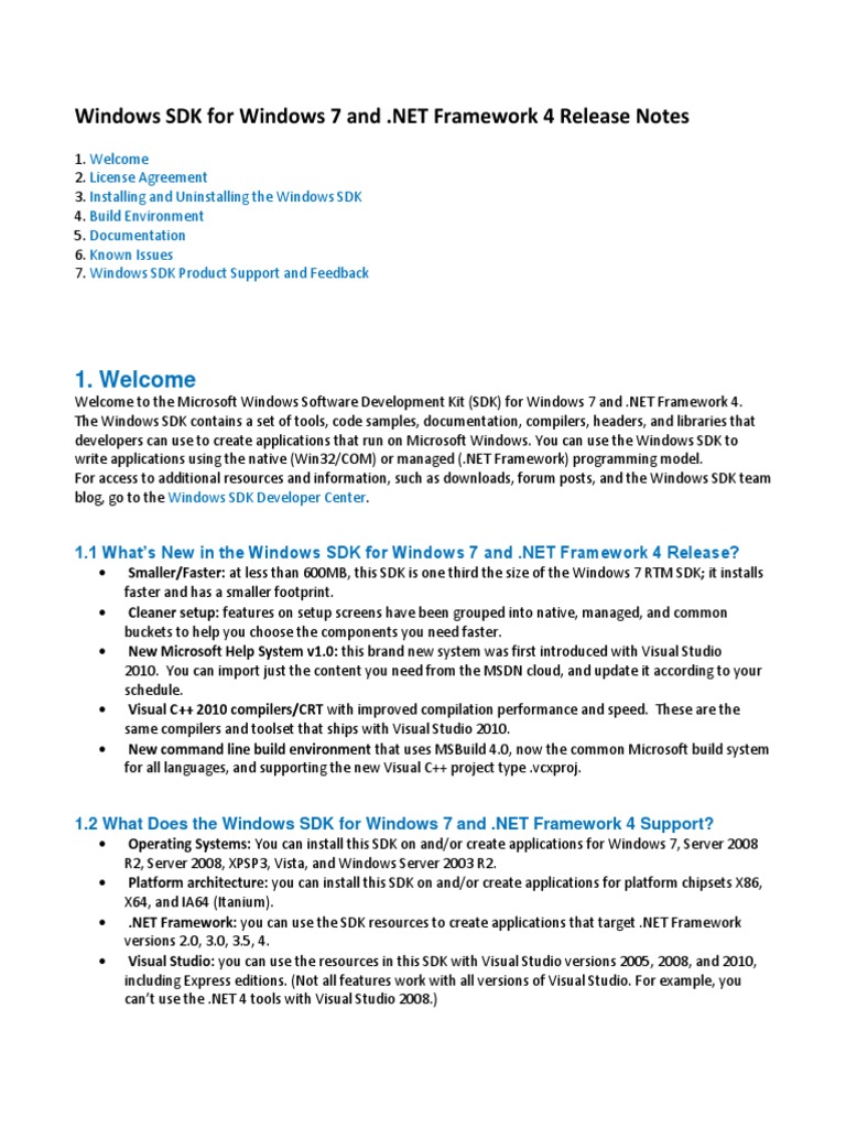 Windows SDK | PDF | Microsoft Visual Studio | Windows 7