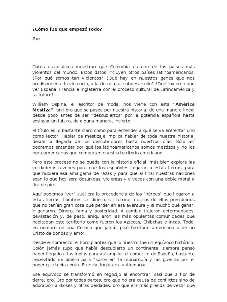 América Mestiza | PDF | Imperio español | America latina