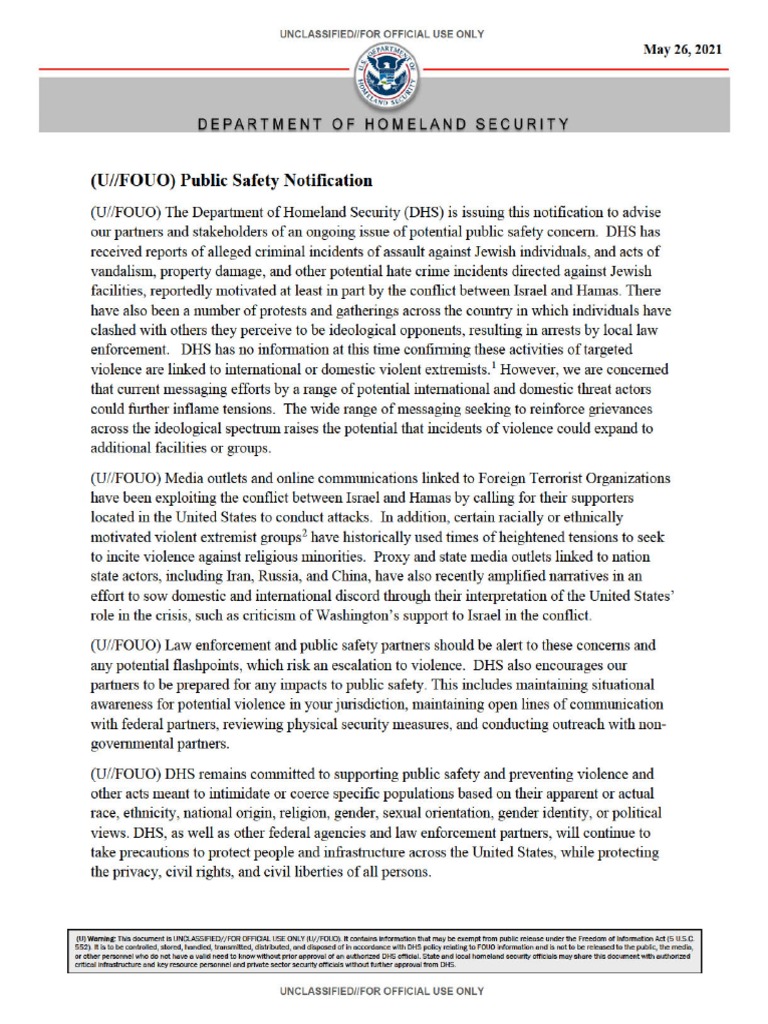 DHS Notification | Download Free PDF | Extremism | United States ...