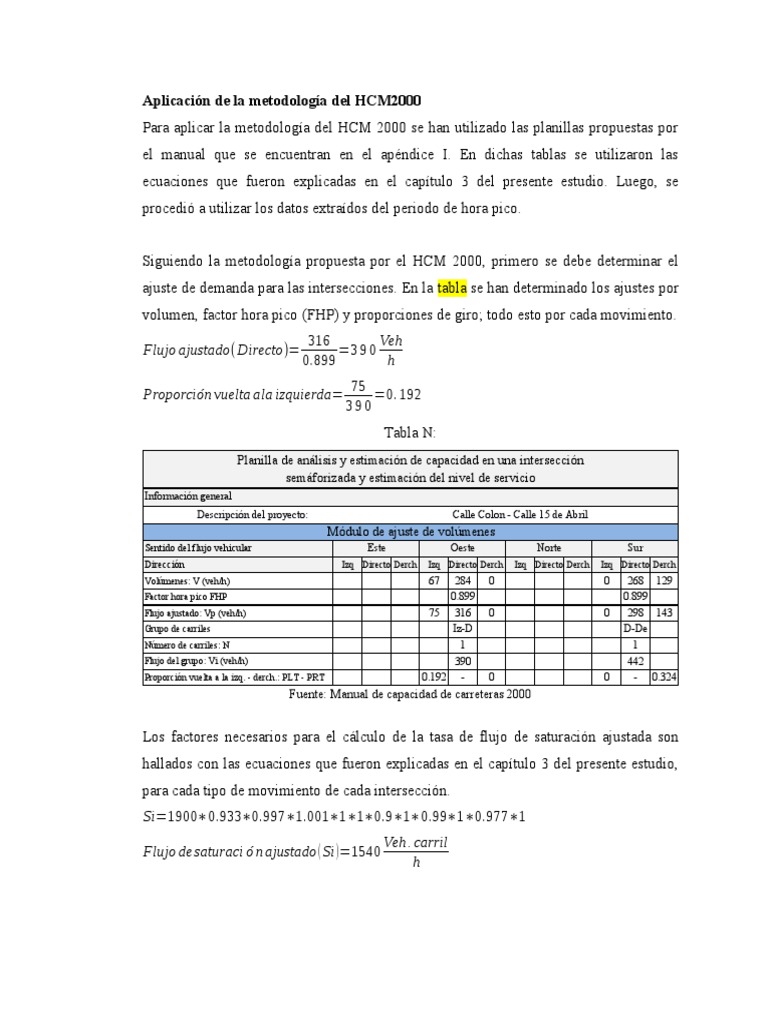 Aplicación del HCM 2000 en Intersecciones | PDF | Software | Transporte